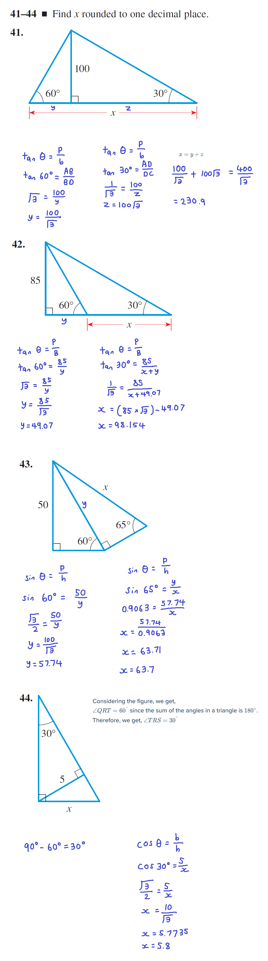 1.2 - Trigonometry of right triangles